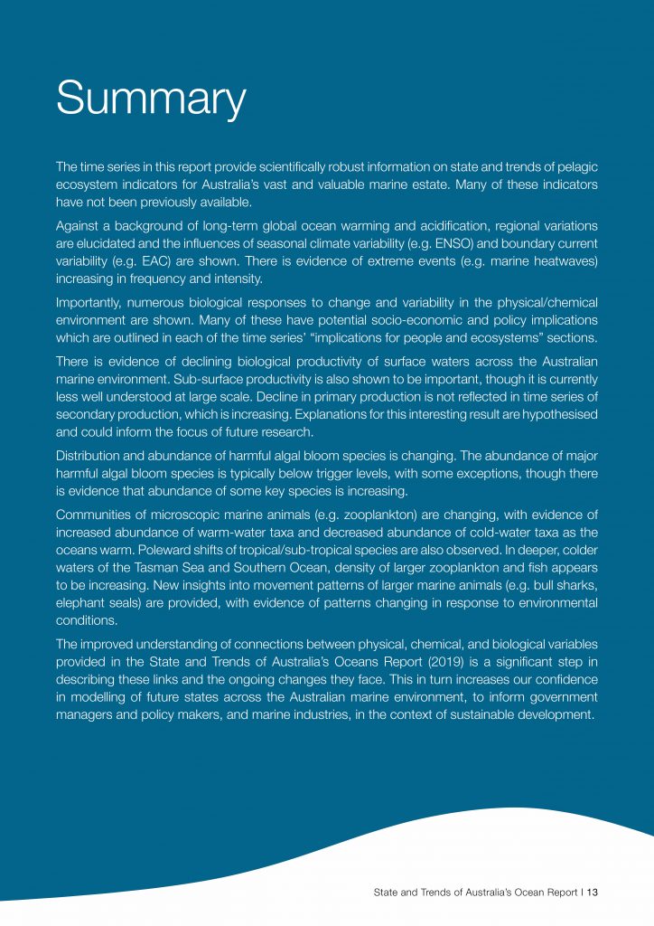 About the report – IMOS Ocean Report